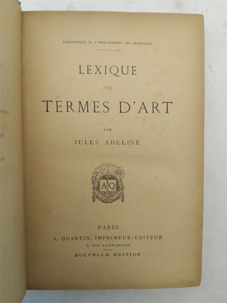 Dodecade - ART. J. ADELINE. Lexique des termes d'art. Fin XIXème, A ...